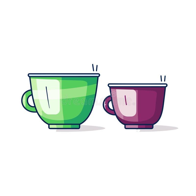 Vector of a Pair of Cups Side by Side Stock Vector - Illustration of ...