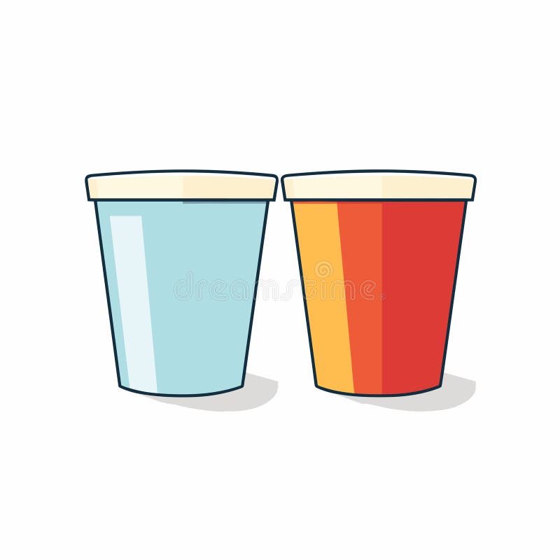 Vector of a Pair of Cups in a Simple and Clean Design Stock Vector ...