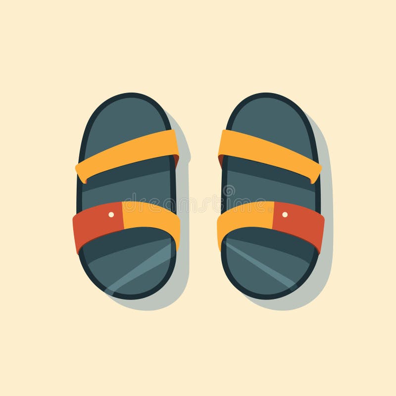 Vector of a Pair of Yellow Strap Sandals Icon Stock Vector ...