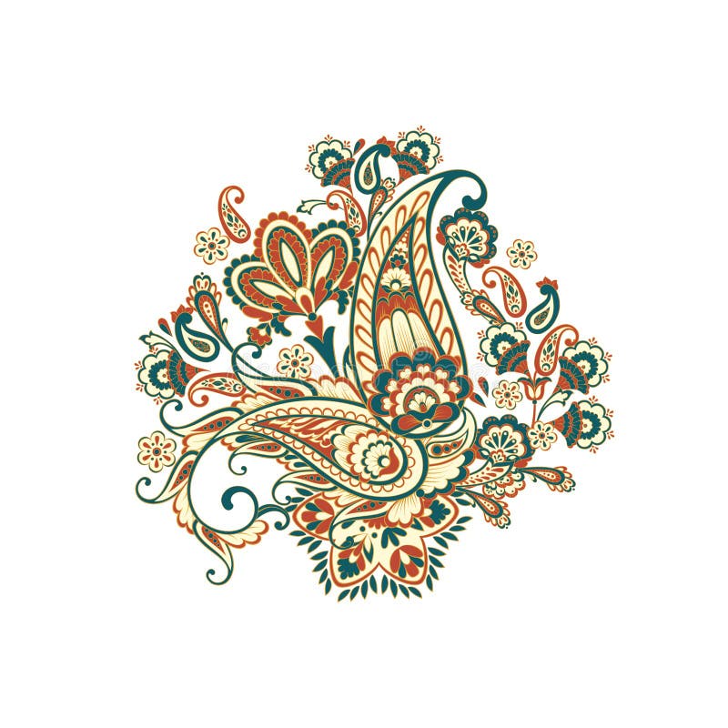 Vector Paisley Isolated Pattern. Damask Style Vintage Illustration ...