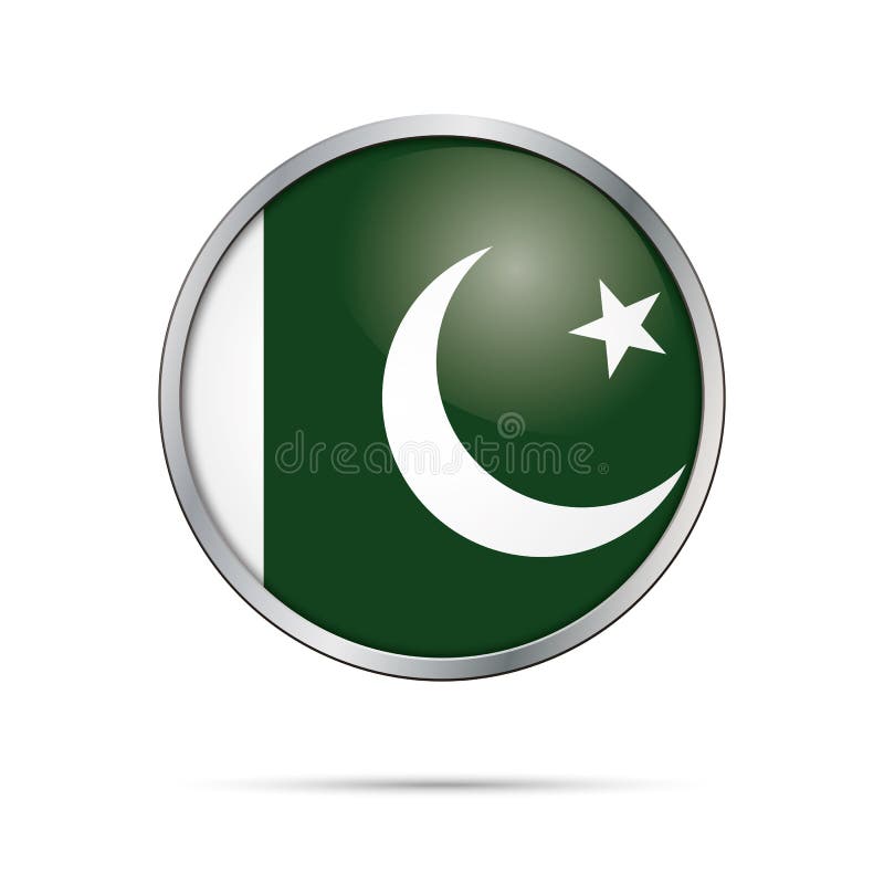 Vector Pakistan Flag in Glass Button Style. Stock Vector - Illustration ...