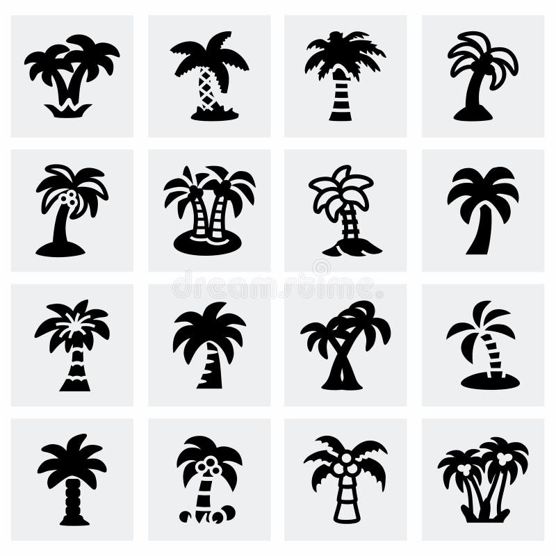 Vector Palm icon set stock vector. Illustration of tropical - 59478265
