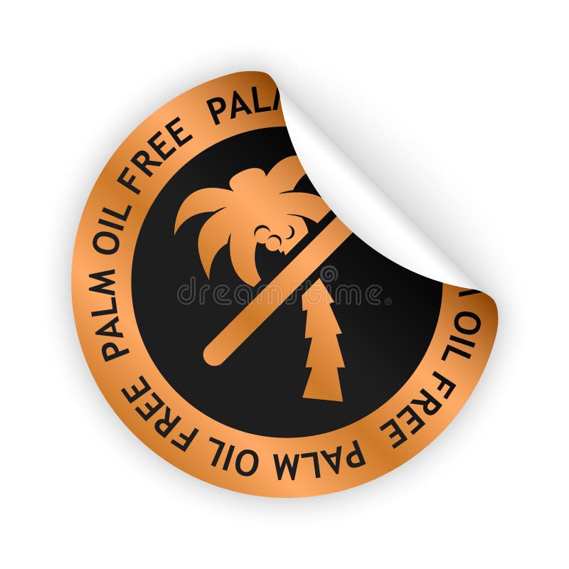Set of Vector Palm Oil Free Product Bent Sticker Stock Vector ...