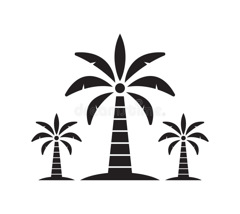 Vector Palm Tree Icons. Palm Tree Symbols Stock Illustration ...