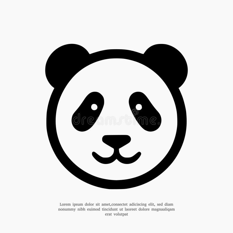 Vector Panda Face Silhouette Logo Icon Stock Vector - Illustration of ...