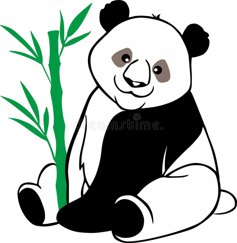 Vector of a Panda with a Friendly and Cheerful Expression Stock Vector ...