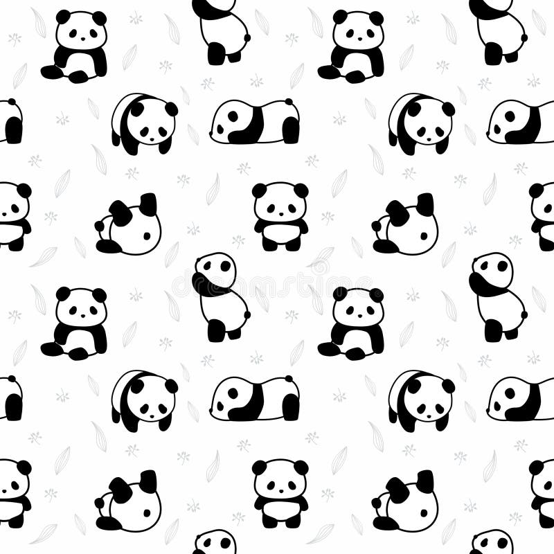 Pandas Pattern Vector Background Stock Vector - Illustration of cartoon ...
