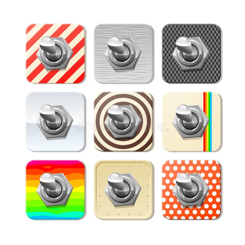 Vector Panel Toggle Switches Set Stock Vector - Illustration of panel ...