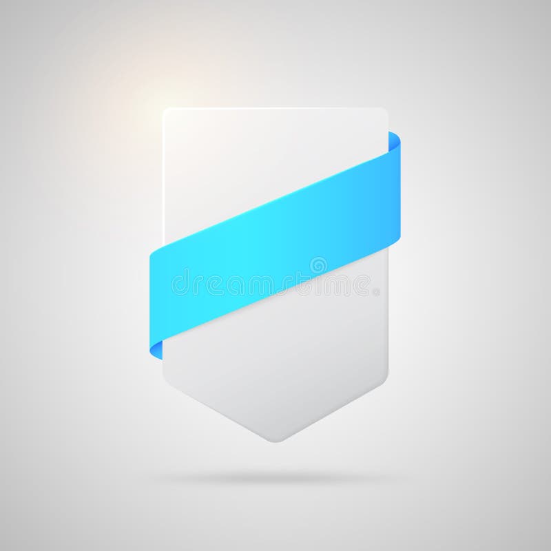 Vector Paper Badge with Blue Silk Ribbon Stock Vector - Illustration of ...