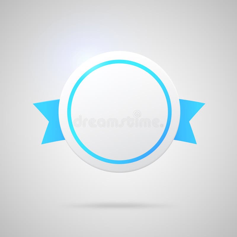 Vector Paper Badge with Blue Silk Ribbon Stock Vector - Illustration of ...