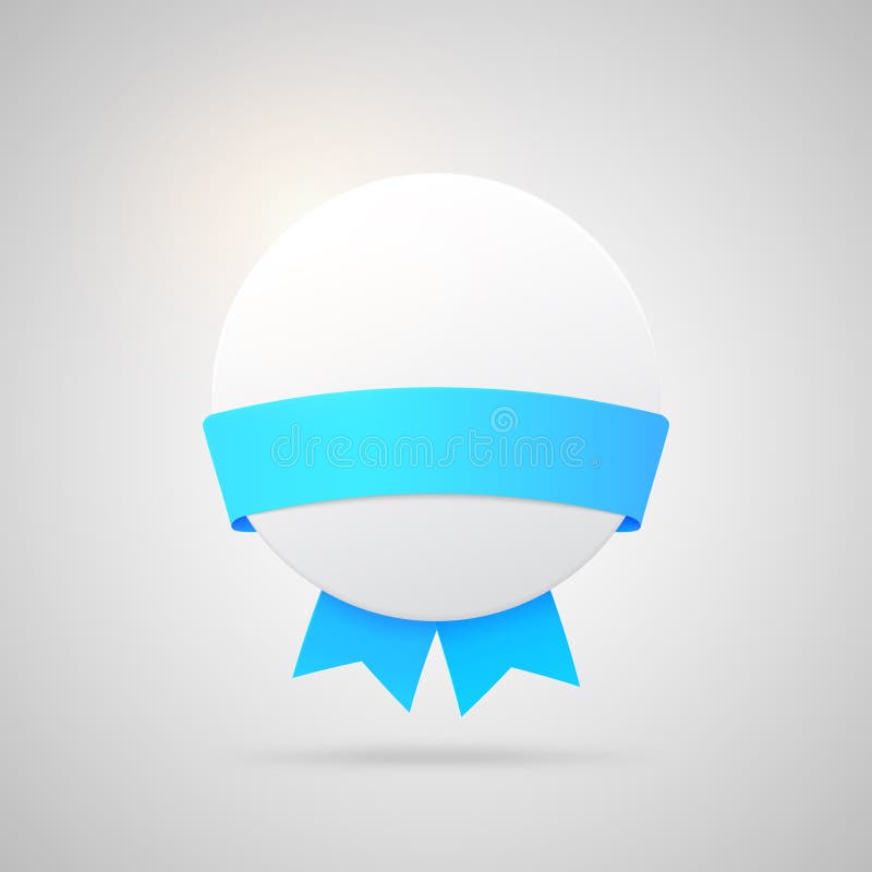 Vector Paper Badge with Blue Silk Ribbon Stock Vector - Illustration of ...