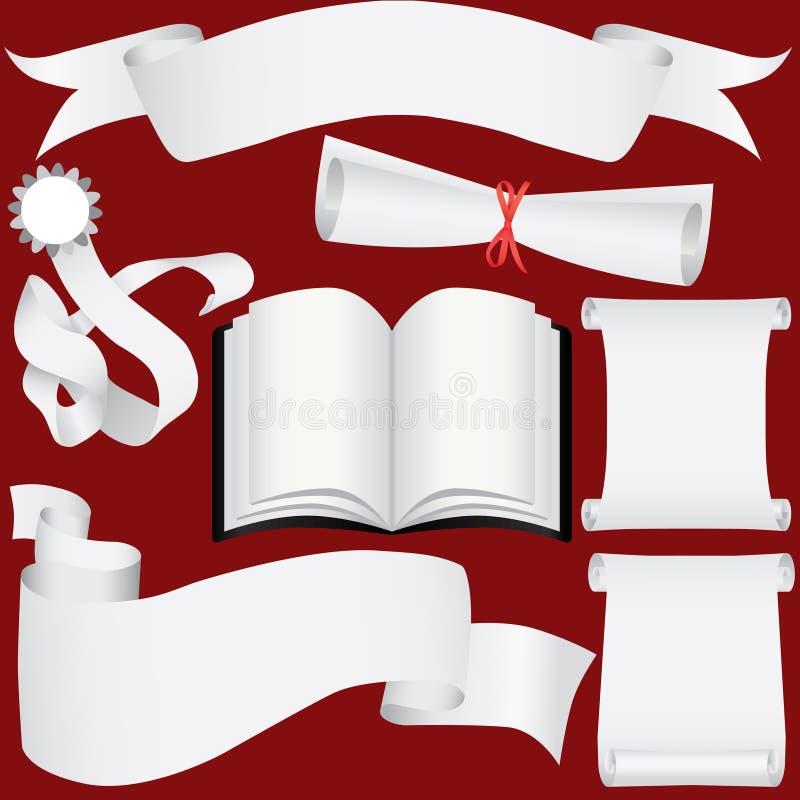 Vector Paper Banners, Scrolls and Diploma Set Stock Vector ...