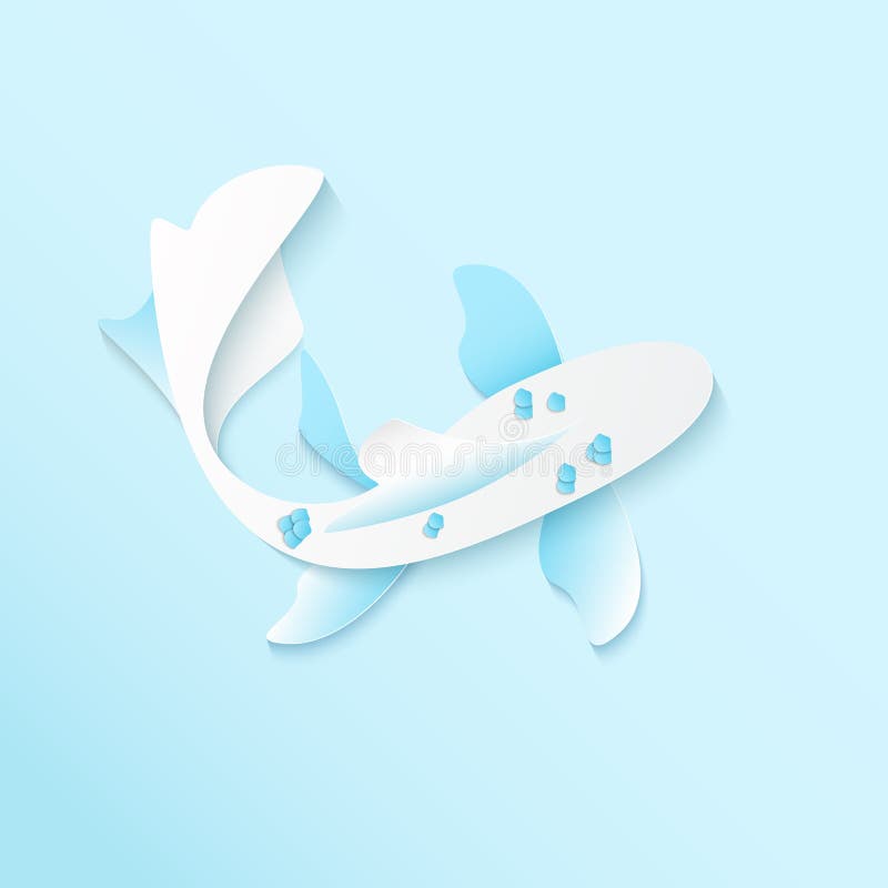 Vector Paper Blue Fish Greeting Card. Paper Design. Stock Vector ...