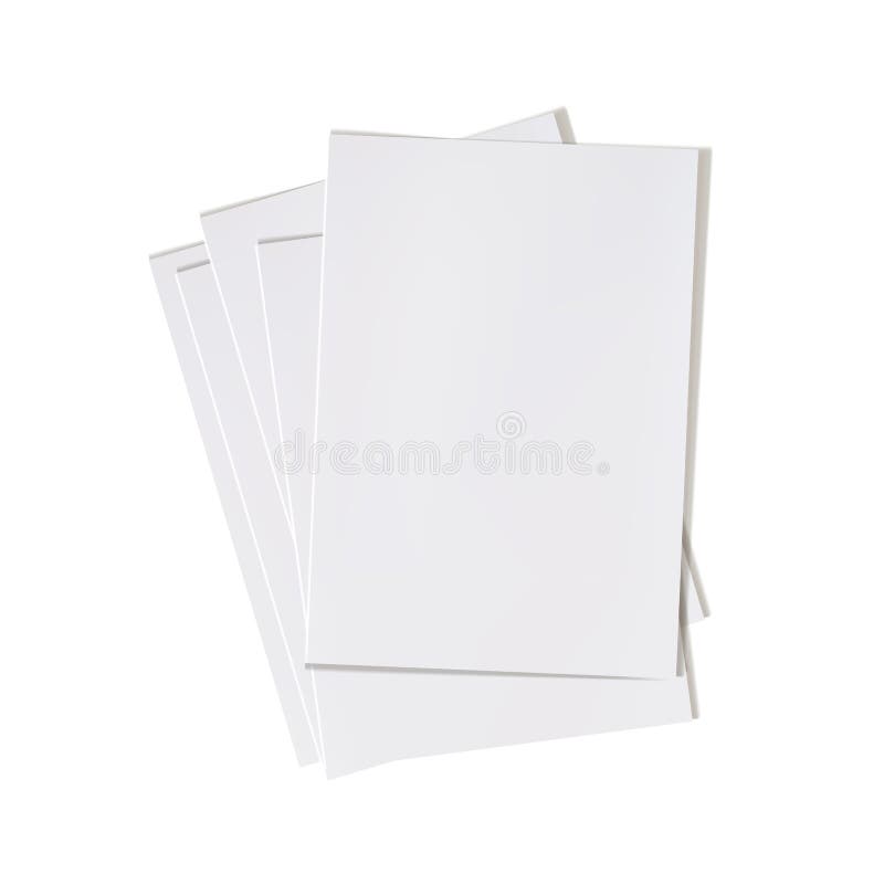 Vector Paper Cards Stack Isolated on White Background, White Paper ...
