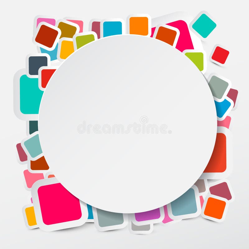 Vector Paper Circle on Colorful Square Round Rectangles Stock Vector ...