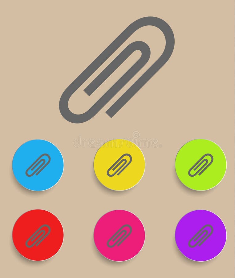 Vector Paper Clip Icons with Color Variations Stock Vector ...