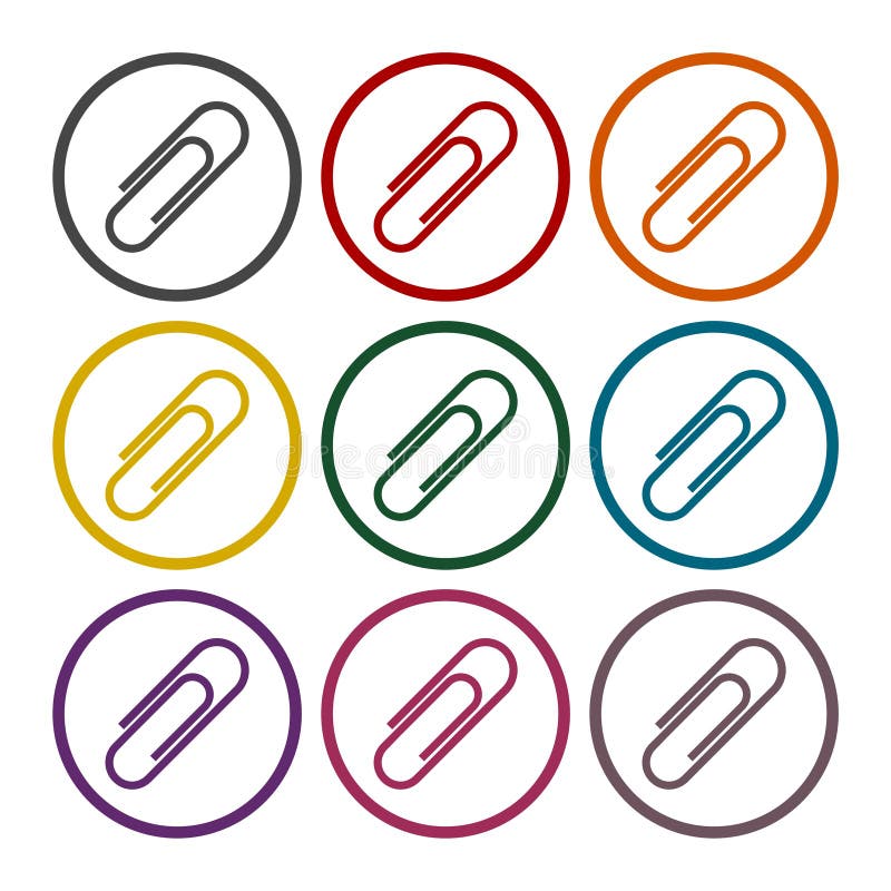 Vector Paper Clip Icons Set Stock Vector - Illustration of accessory ...