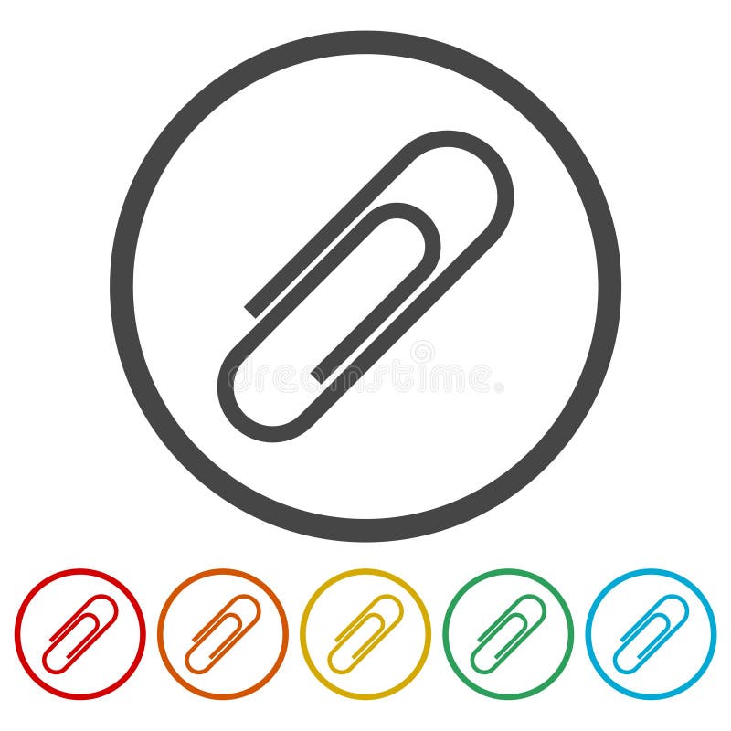 Vector Paper Clip Icons Set Stock Vector - Illustration of attach, icon ...