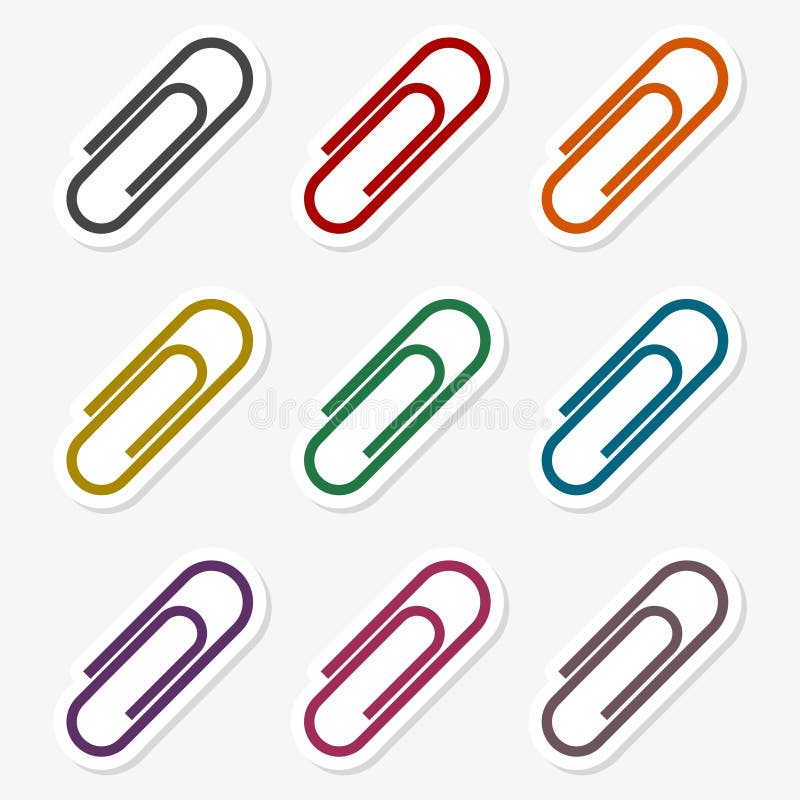 Vector Paper Clip Sticker Set Stock Vector - Illustration of electronic ...