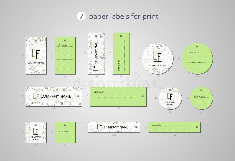 Vector Paper Clothing Labels for Print with Fennel Pattern Stock Vector ...
