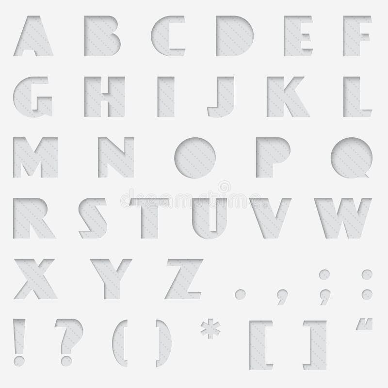 Vector Paper Cut Alphabet. Cutted from Paper Font Set. Stock Vector ...