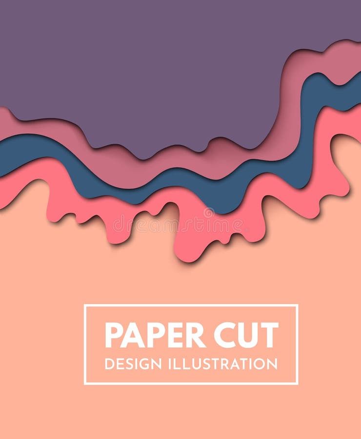 Vector Paper Cut Background. Abstract Origami Wave Design Stock Vector ...