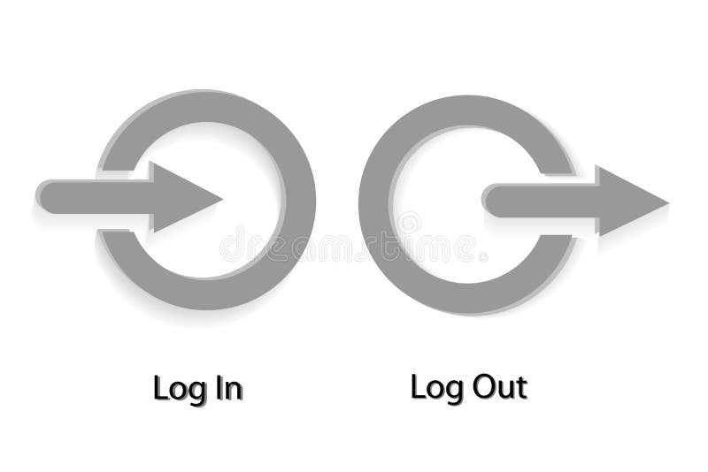 Paper Cut Icon : Log in and Out Stock Vector - Illustration of clip ...