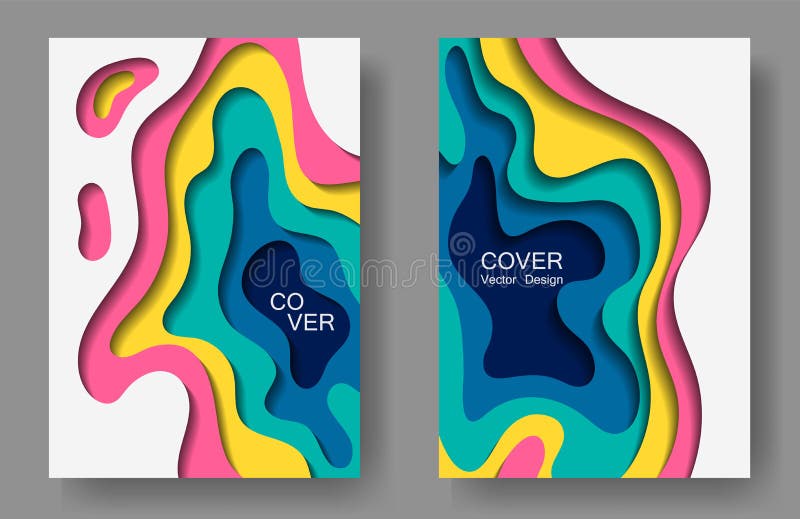 Vector Paper Cut Layouts Design Set for Presentations, Flyers, Posters ...