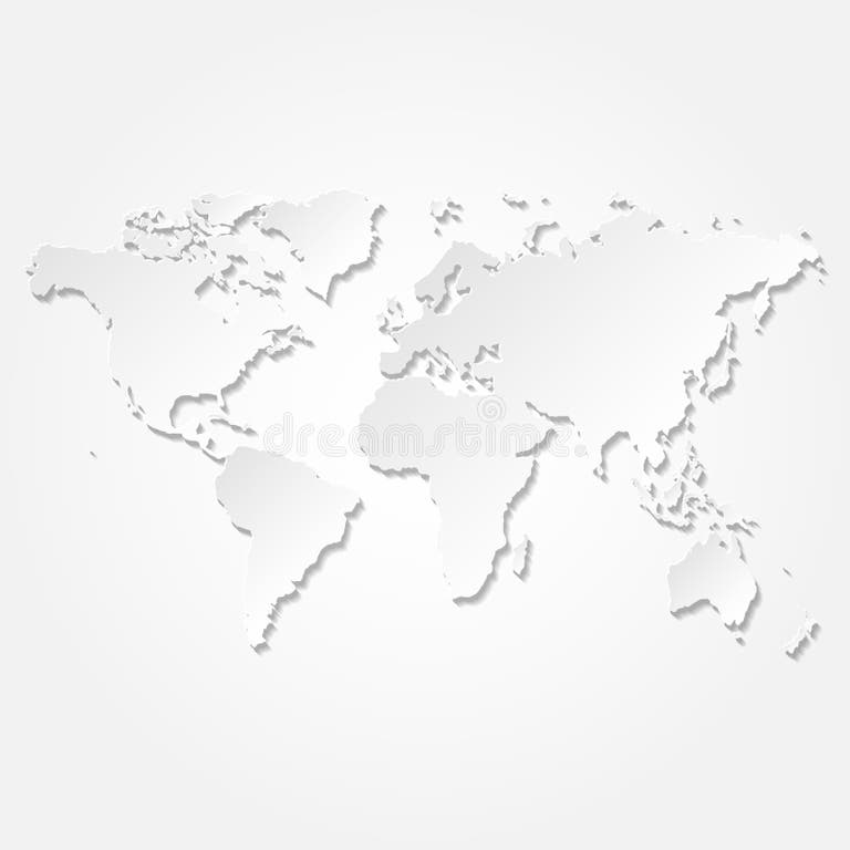 Vector Paper 3D World Map Card Stock Vector - Illustration of ...