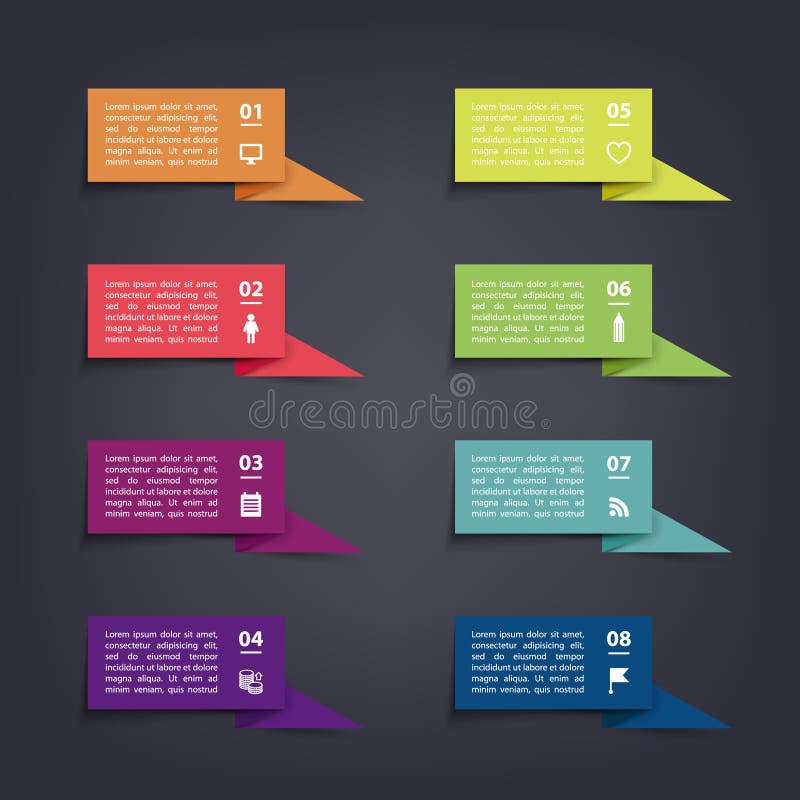 Vector Paper Flag Stickers and Labels with Realistic Shadows for ...