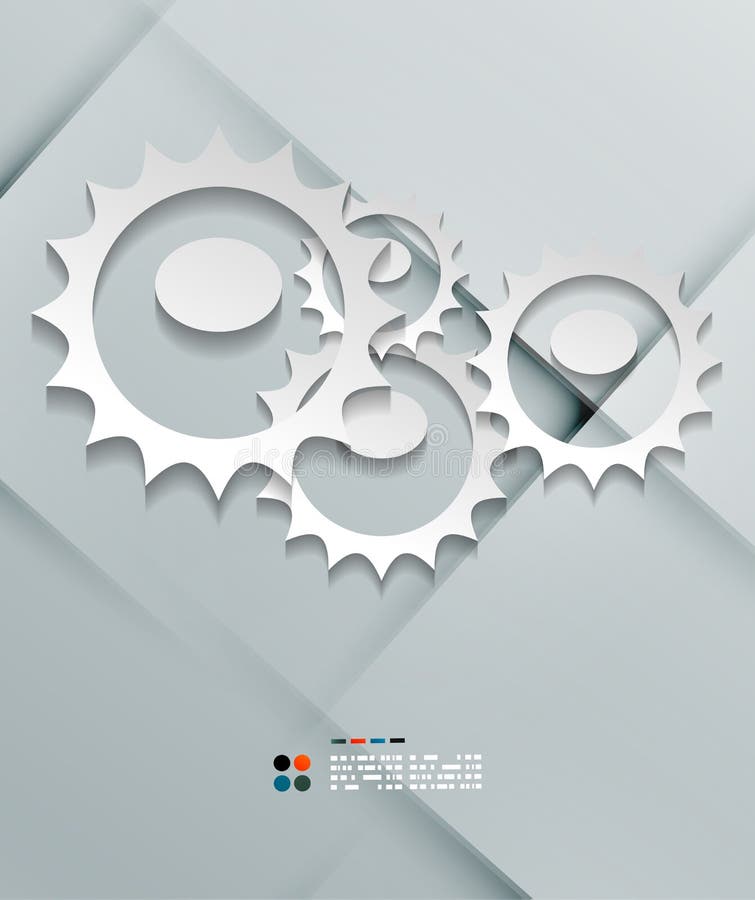Vector Paper Gear Modern Design Stock Vector - Illustration of paper ...