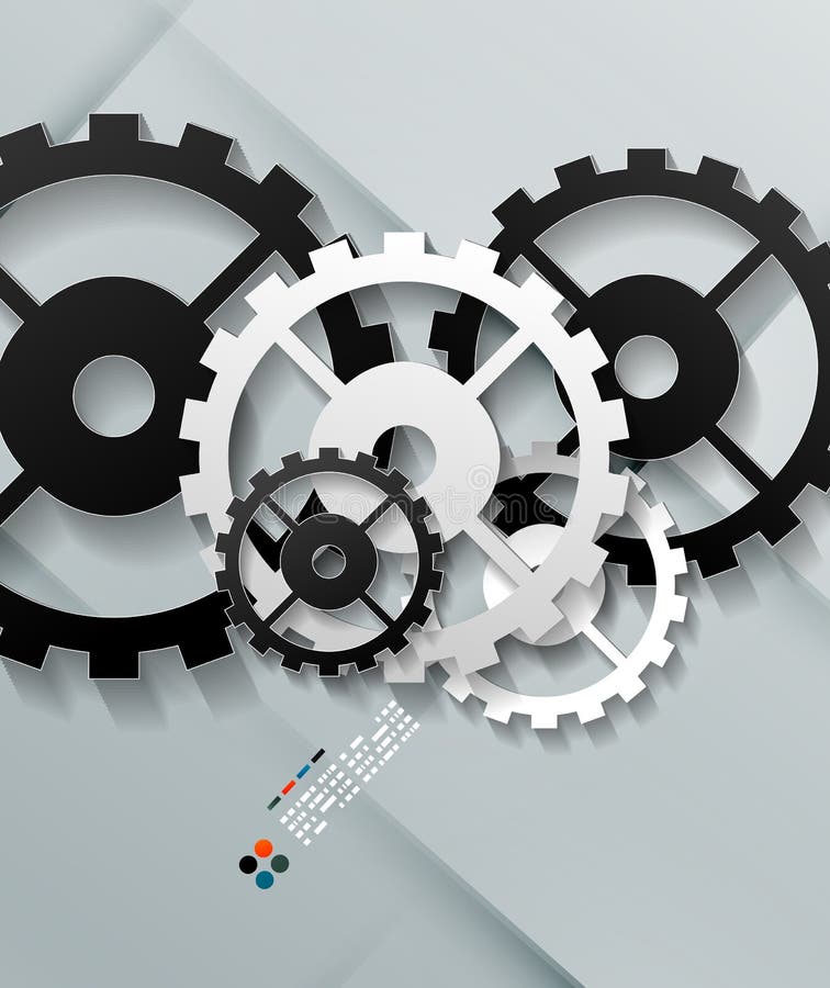 Vector Paper Gear Modern Design Stock Vector - Illustration of computer ...