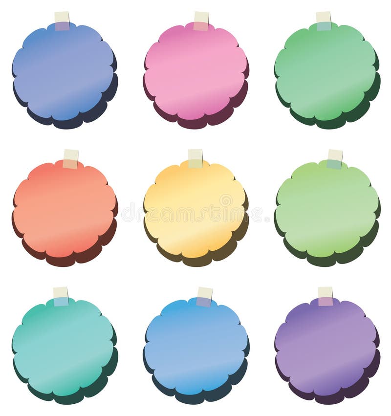 Paper Notes with Push Pin and Paperclip Stock Vector - Illustration of ...