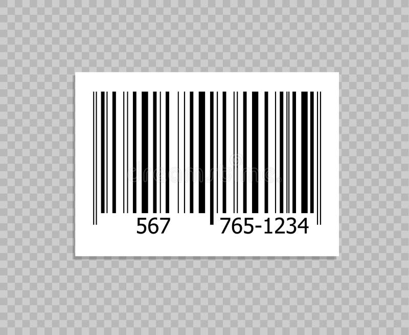 Vector Paper Piece with Bar Code Isolated, Transparent Background ...