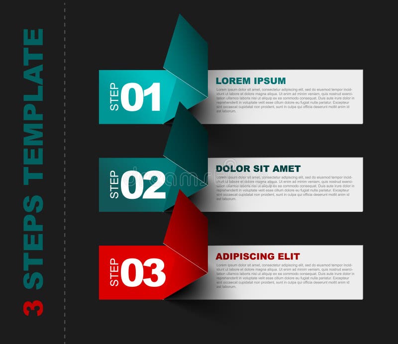 Three Steps Template Vector Stock Vector - Illustration of bookmark ...