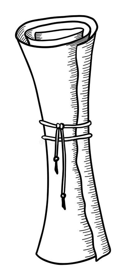 VECTOR PAPER ROLL ISOLATED on WHITE BACKGROUND. DOODLE DRAWING by HAND ...