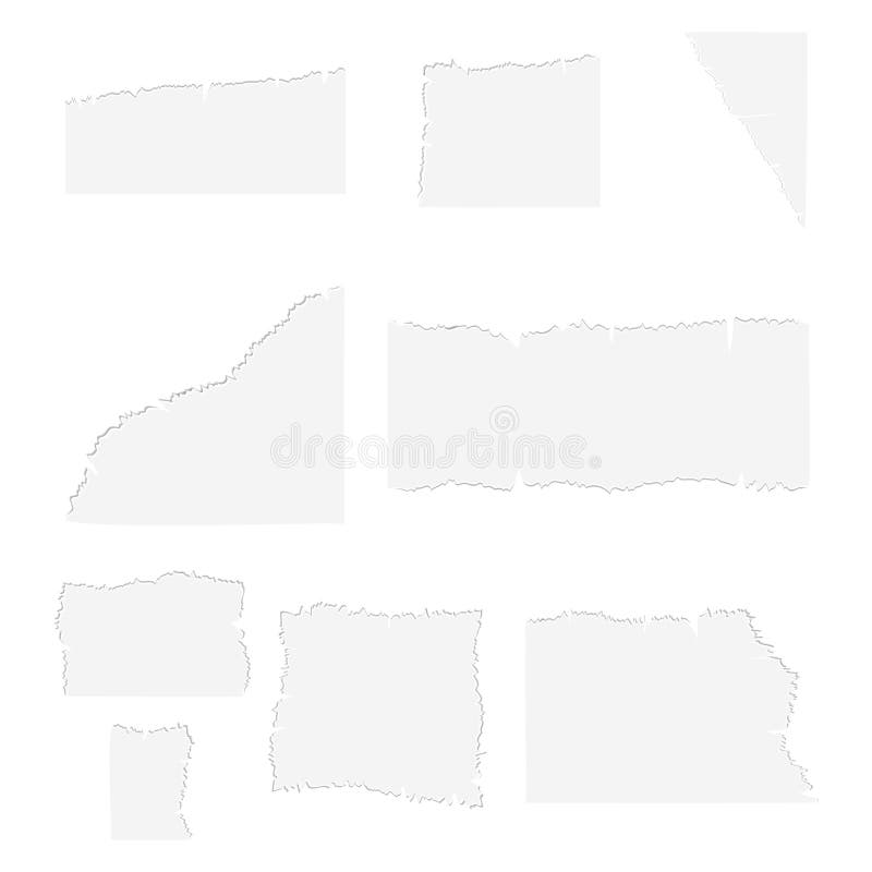 Vector Paper Scraps. Ripped Papers, Torn Page Pieces and Scrapbook Note ...