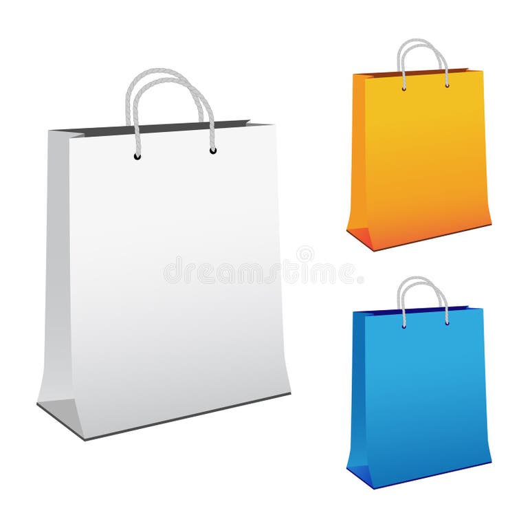 Vector paper shopping bags stock vector. Illustration of consumer ...