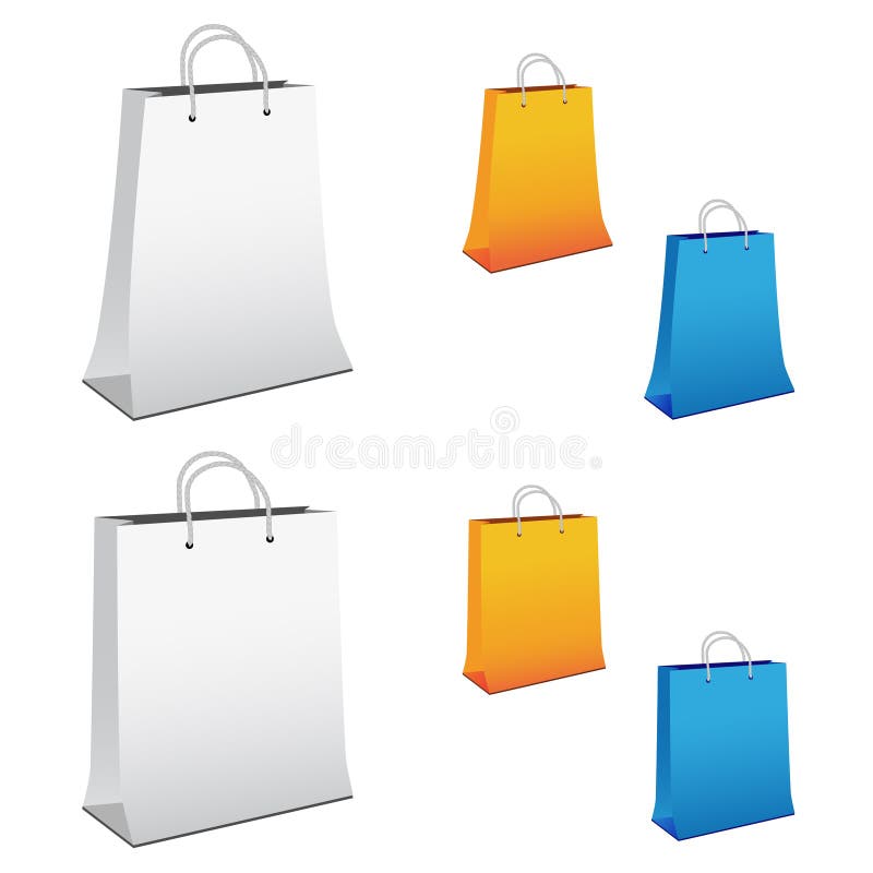 Vector paper shopping bags stock vector. Illustration of market - 16626315