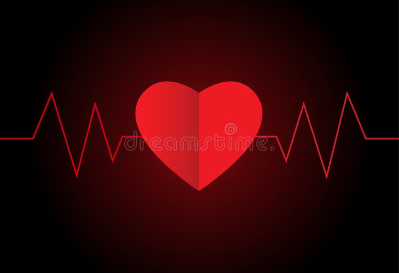 Vector of Paper Style Heart Beat Pulse Stock Vector - Illustration of ...