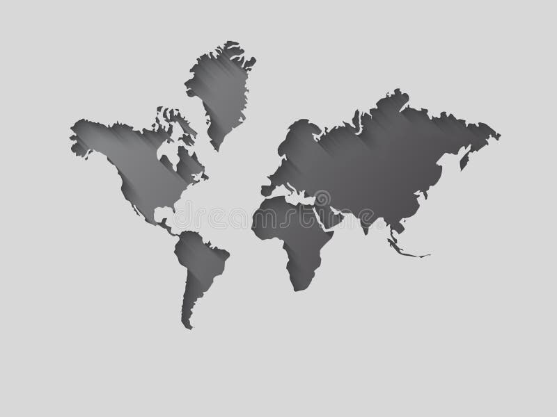Vector Paper World Map on a White Background Stock Vector ...