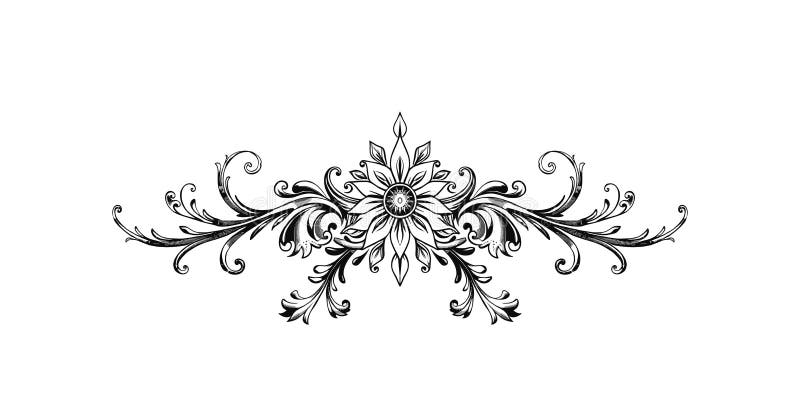 A Vector Paragraph Divider Design with a Decorative Floral Motif in a ...