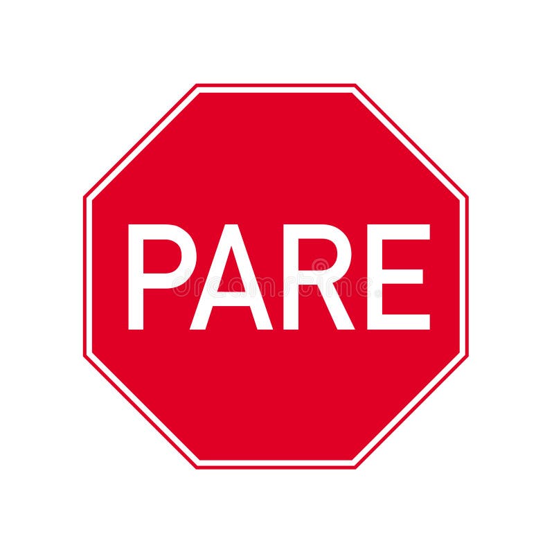 Red and White Pare Stop Sign Stock Illustration - Illustration of ...