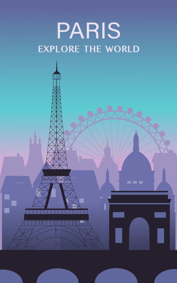 Paris City Travel Background Stock Vector - Illustration of graphic ...
