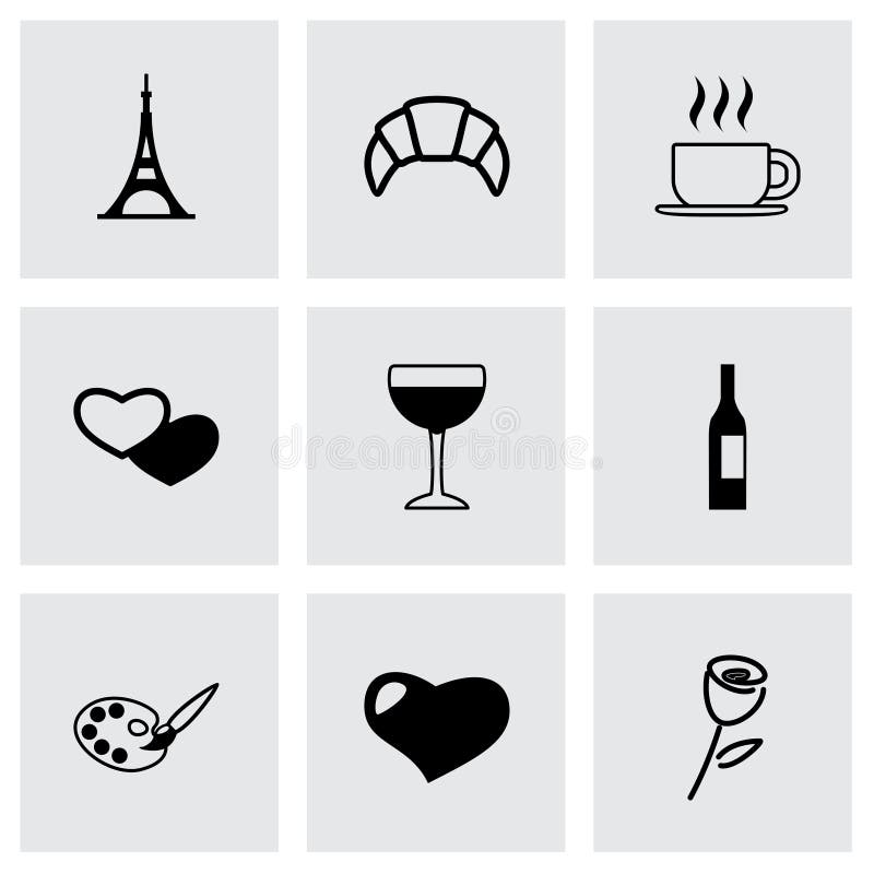 Vector Paris icon set stock vector. Illustration of france - 55019315