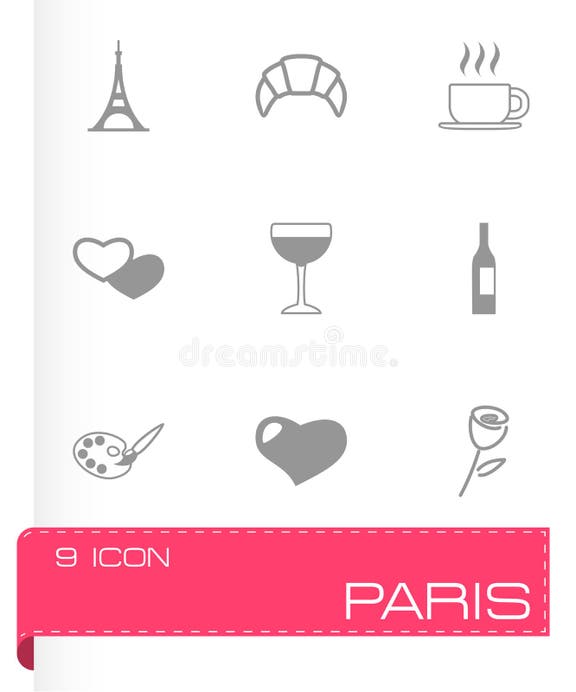 Vector paris icon set stock vector. Illustration of frame - 53015998