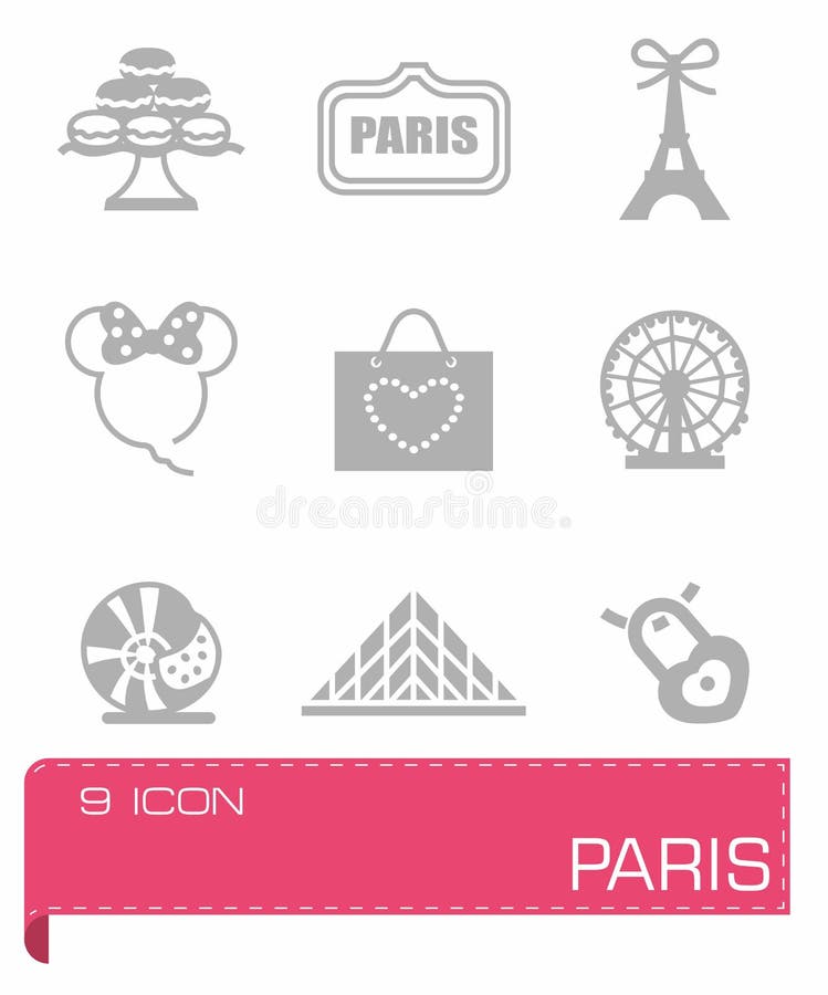 Vector Paris icon set stock vector. Illustration of france - 55019315