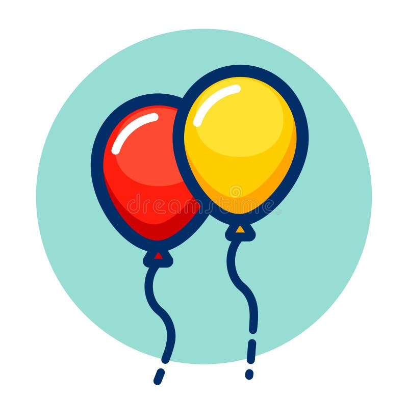Vector Party Balloons Color Icon Stock Vector - Illustration of balloon ...