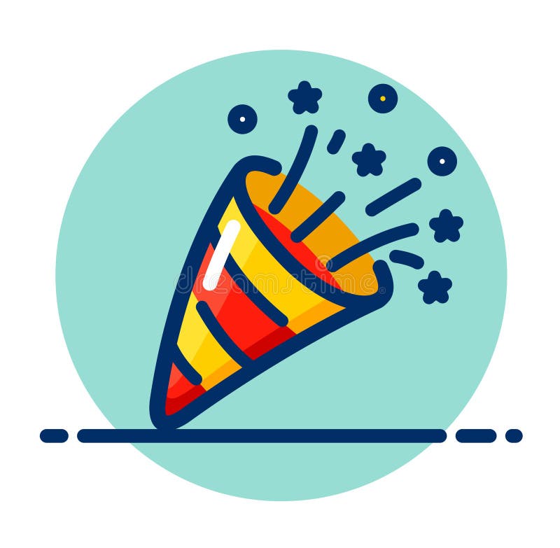 Vector Party Popper Color Icon Stock Vector - Illustration of surprise ...