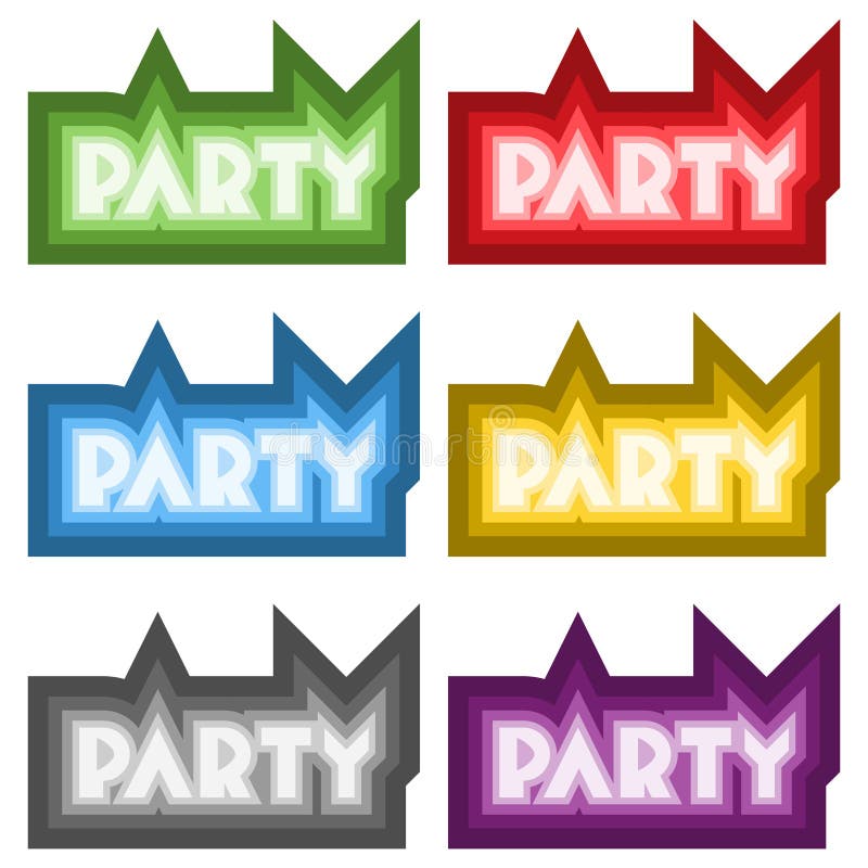 Vector party signs stock vector. Illustration of white - 38060247